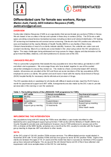 Materials from the Global workshop on differentiated service delivery ...
