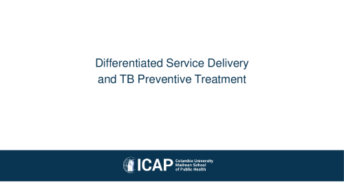 TPT within DSD models of HIV care in the time of COVID-19 ...