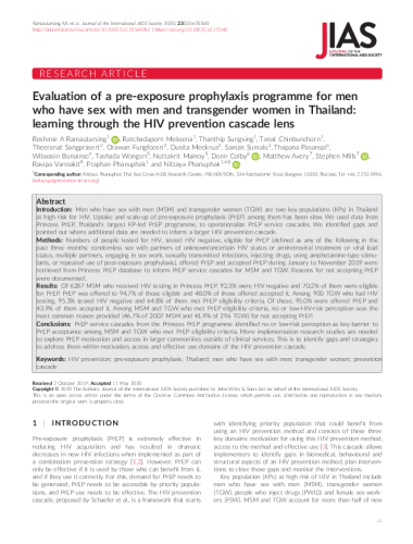 Published Evidence On Dsd For Key Populations Differentiated Service Delivery