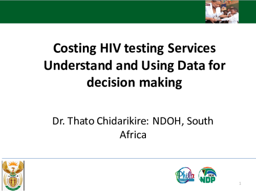 HIV testing and costing resources | Differentiated service delivery