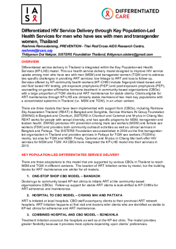 Materials from the Global workshop on differentiated service delivery ...