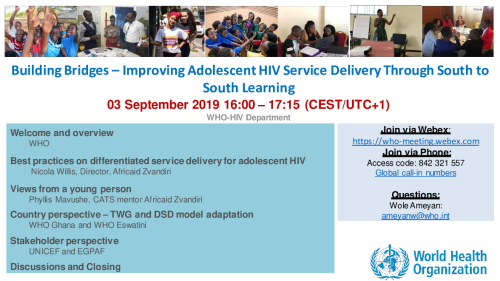 WHO AIDS Free Webinar: Improving Adolescent HIV Service Delivery ...