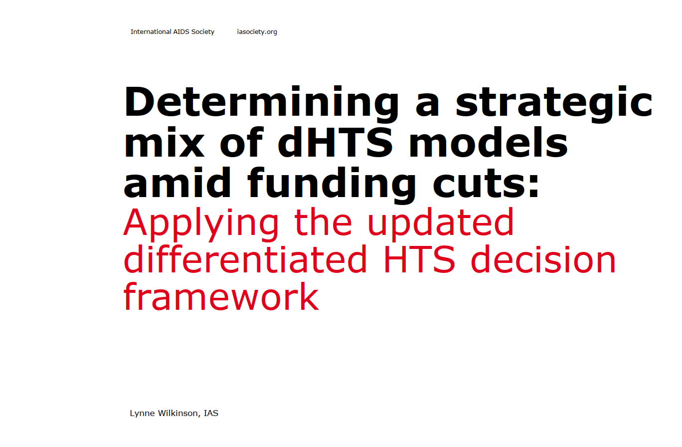 Determining a strategic mix of dHTS models amid funding cuts: Applying ...